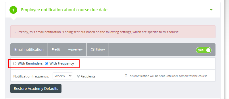 Schedule Email Notifications for a Course – UKG Pro Learning