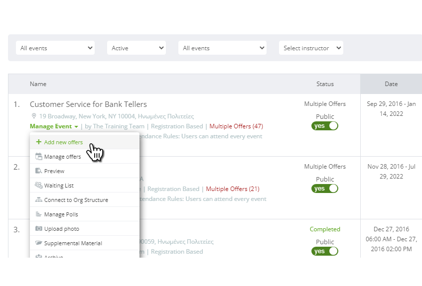 Manage Events with Multiple Offers (Event Bundles) – UKG Pro Learning