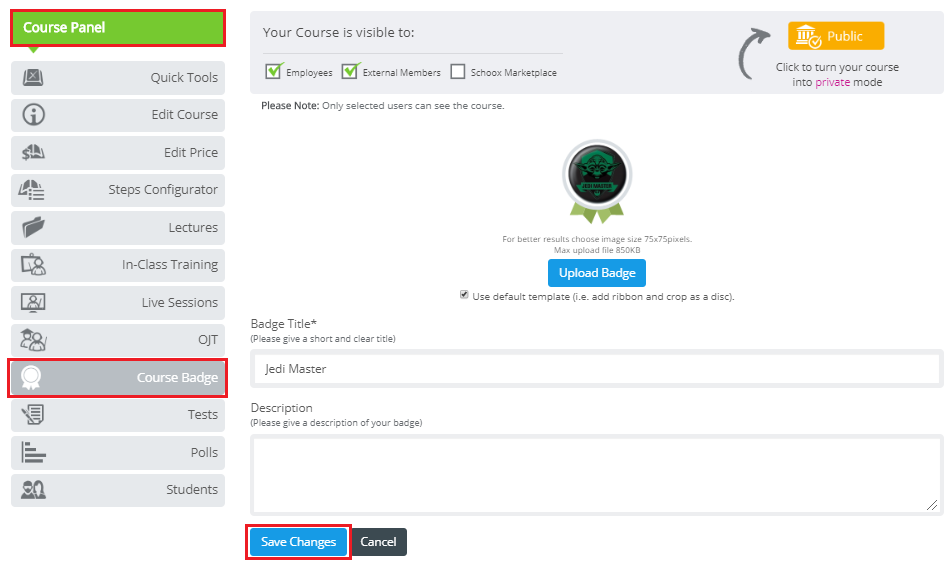 Create a Course Badge – UKG Pro Learning