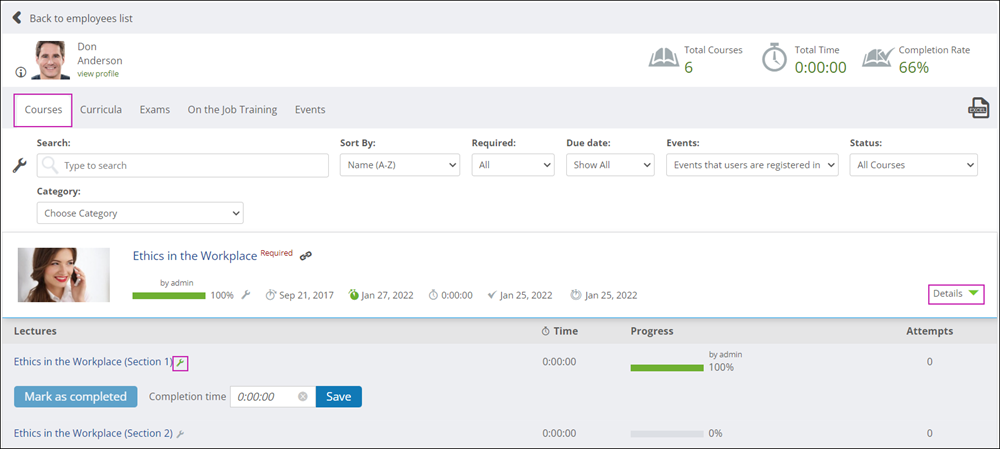 Mark Learner Progress as Complete – UKG Learning