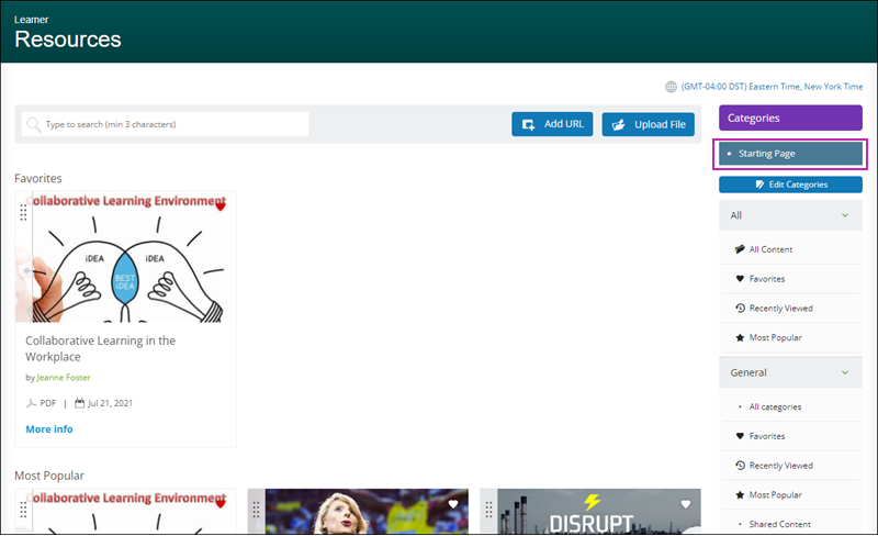 Add a Starting Page to Your Academy Resources – UKG Pro Learning