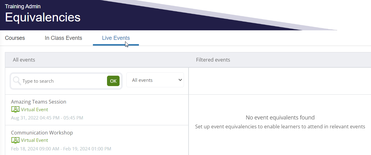 Manage Event Equivalencies – UKG Learning