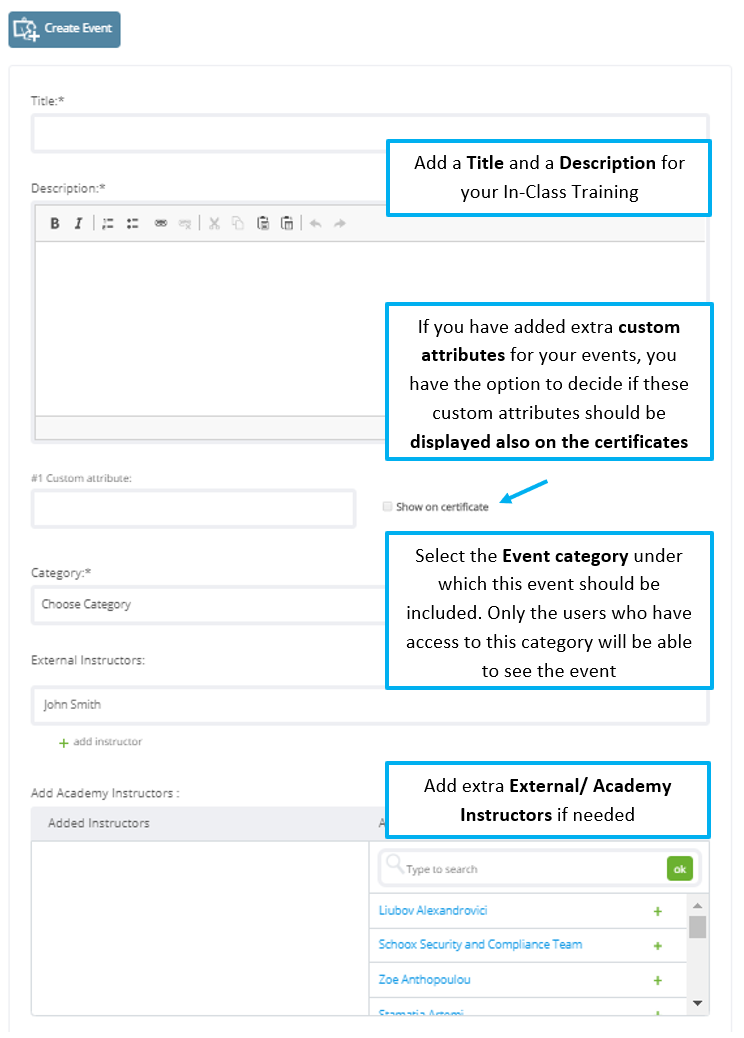 Create In-Class Events – UKG Pro Learning