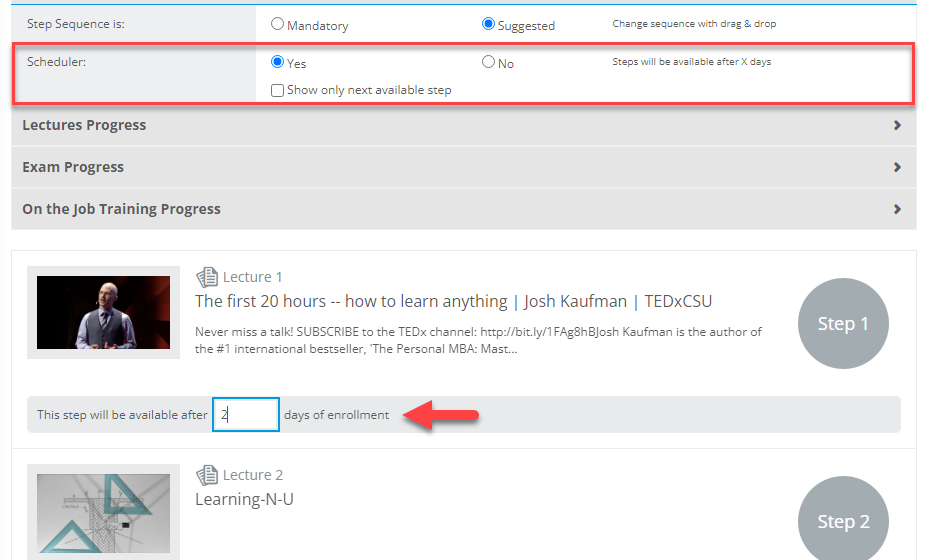 Configure the Sequence of Steps in a Course – UKG Learning