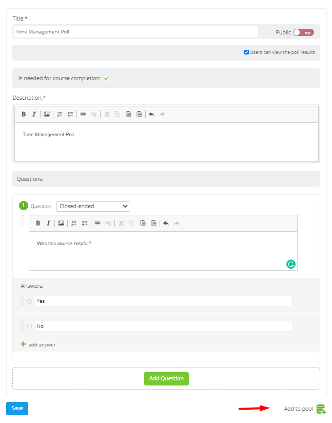 Create a Pool of Course or Learning Path Polls – UKG Learning