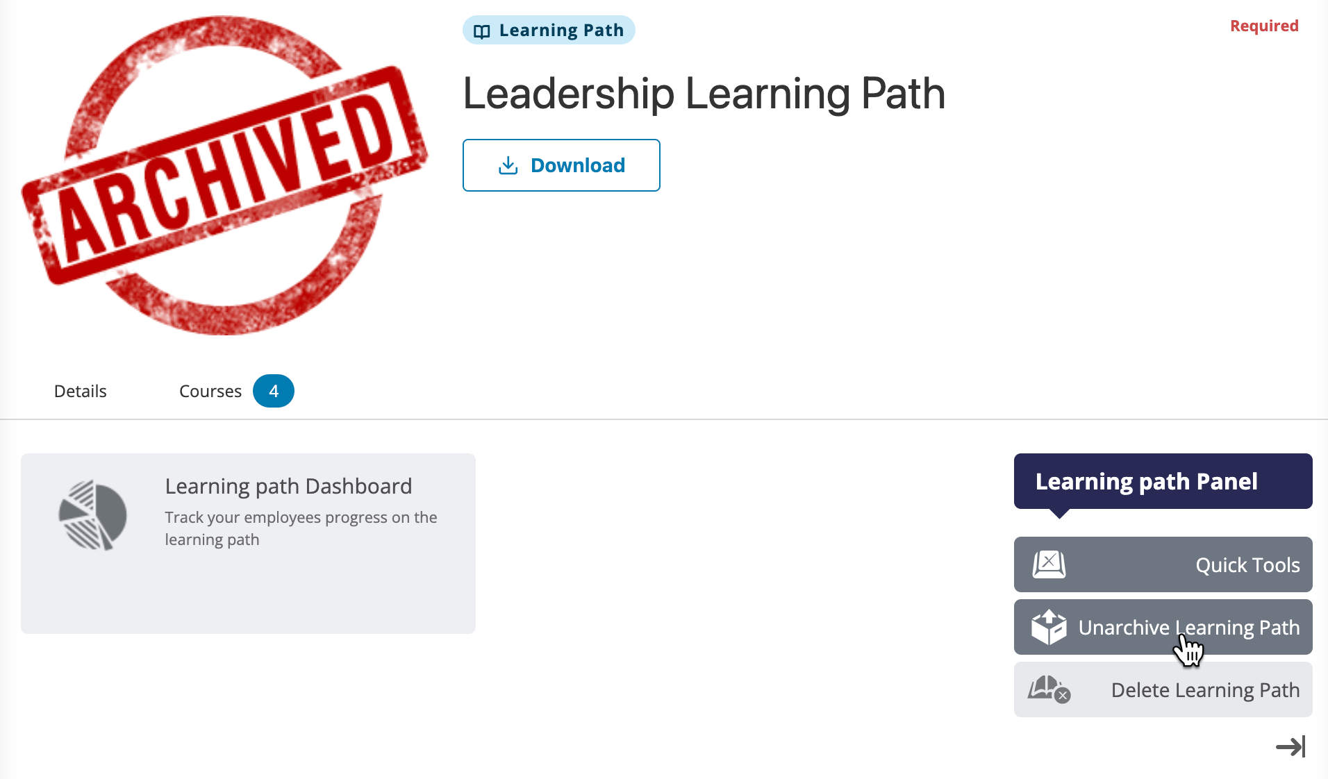 Restore an Archived Learning Path – UKG Learning