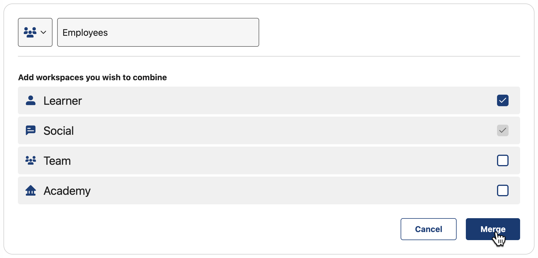 Merge Workspace Groups – UKG Learning