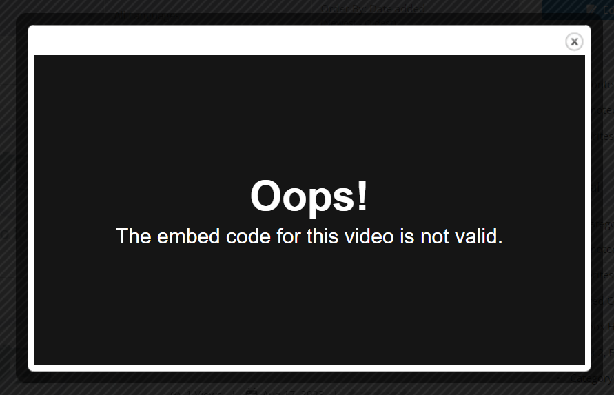 Vimeo Video Error: "The embed code for this video is not valid" When ...